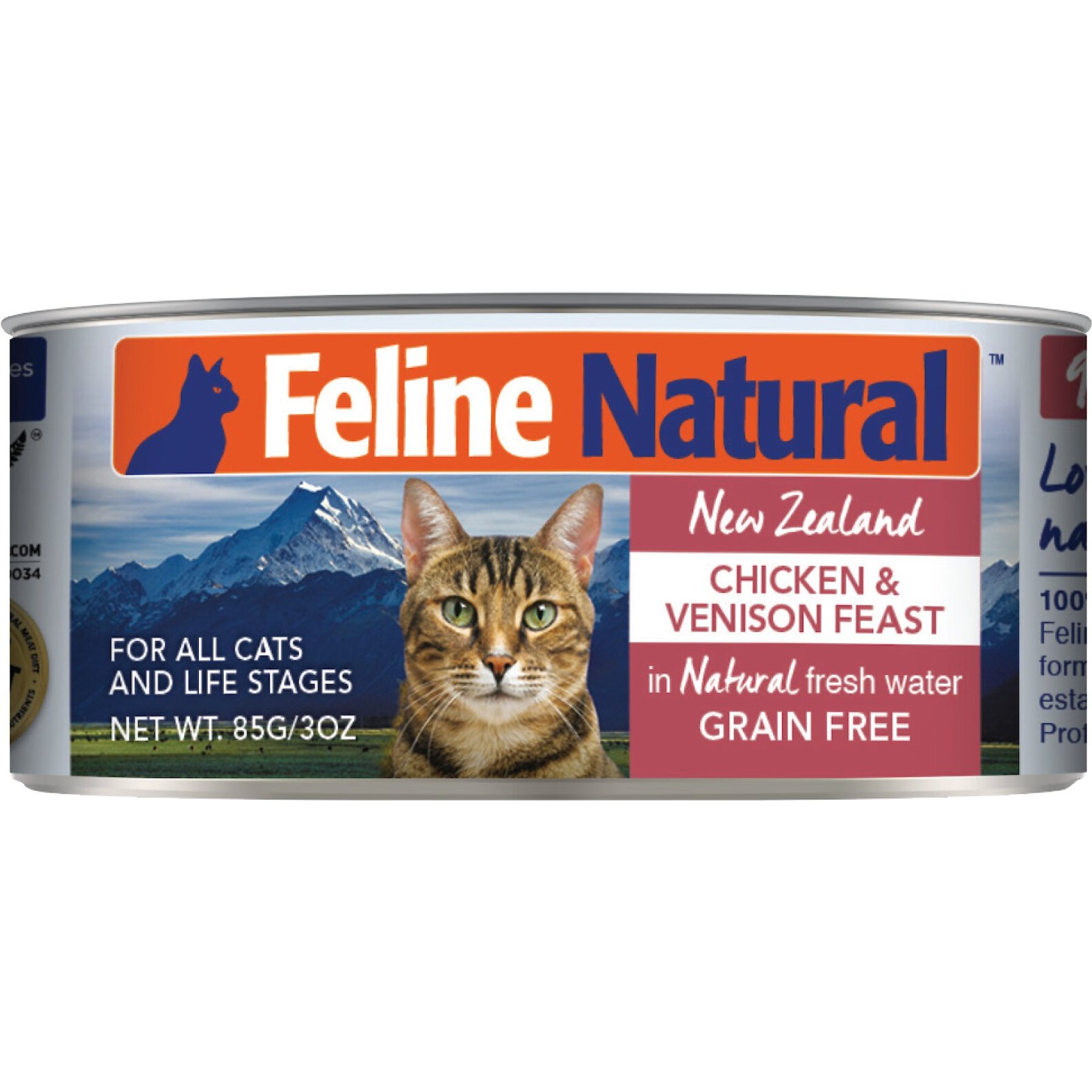 FELINE NATURAL Chicken & Venison Feast Grain-Free Canned Cat Food, 3-oz ...