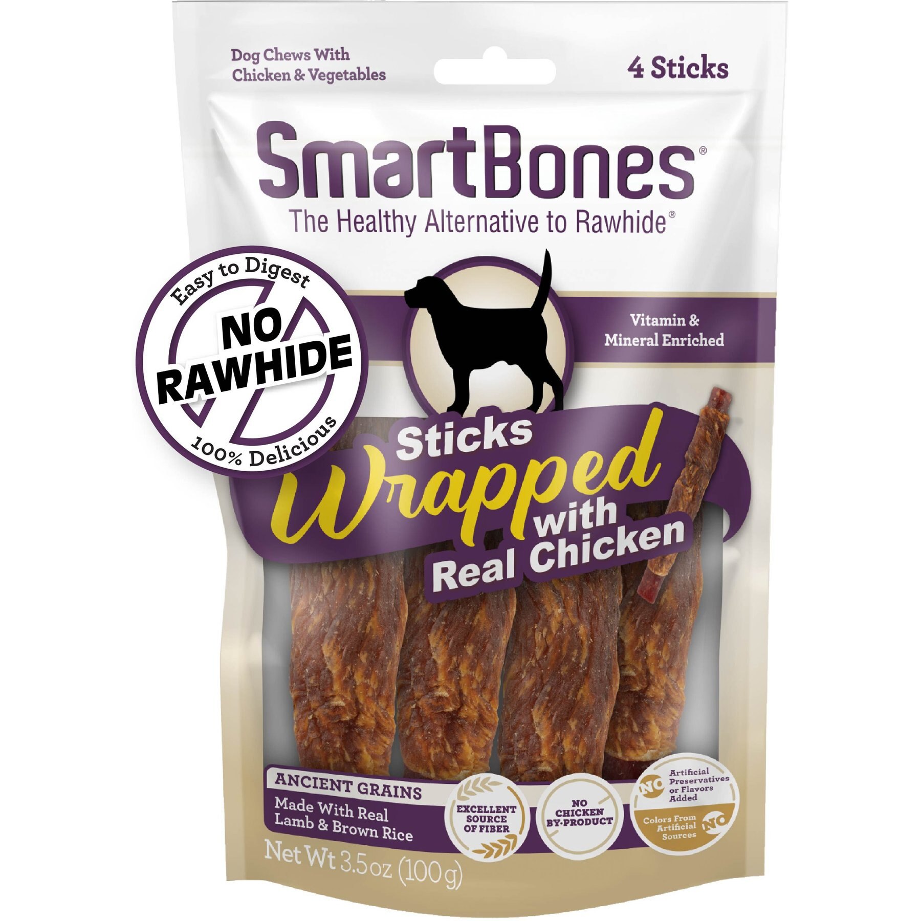 SMARTBONES Lamb & Brown Rice Sticks Wrapped with Real Chicken Rawhide ...