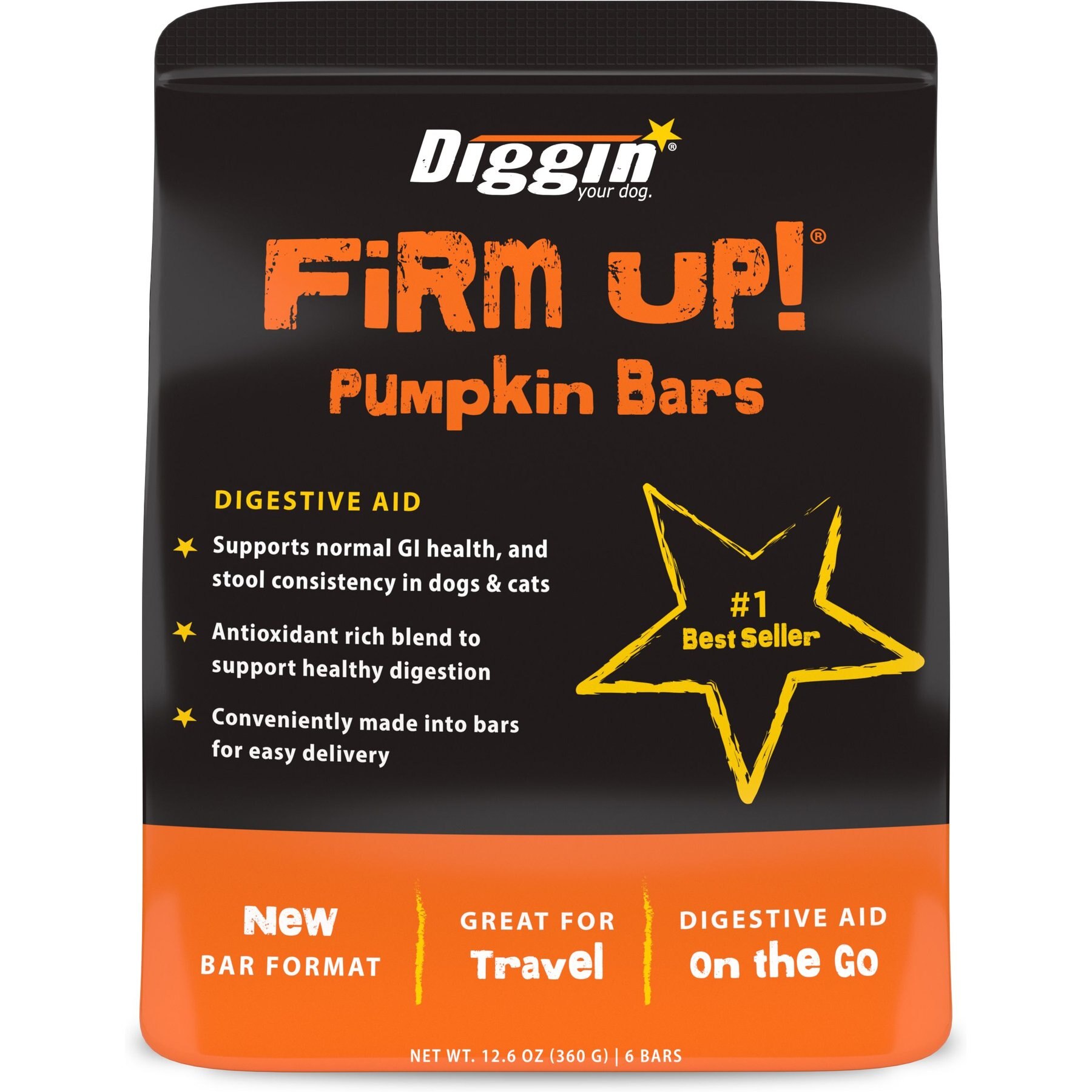 DIGGIN' YOUR DOG Firm Up! Pumpkin Bars Digestive Aid Dehydrated Dog ...