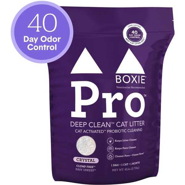 BOXIEPRO Self-Cleaning Probiotic Crystal Non-Clumping Cat Litter, 6-lb ...