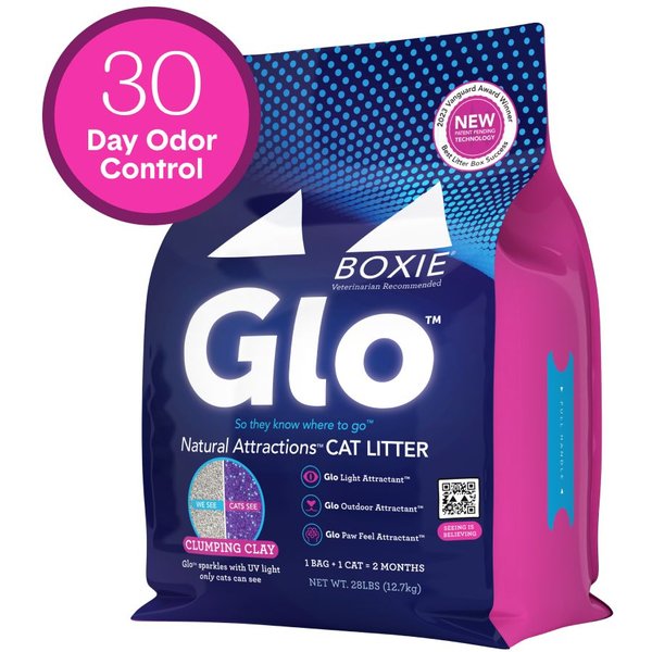 BOXIECAT Glo Natural Stress-Relief Clumping Clay Cat Litter with UV ...