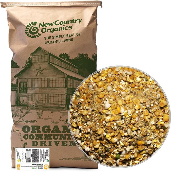 NEW COUNTRY ORGANICS Turkey Grower Turkey Feed, 40-lb bag - Chewy.com
