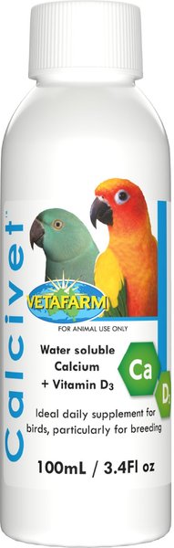 VETAFARM Calcivet Bird Liquid Calcium Supplement, 3.4-oz bottle - Chewy.com