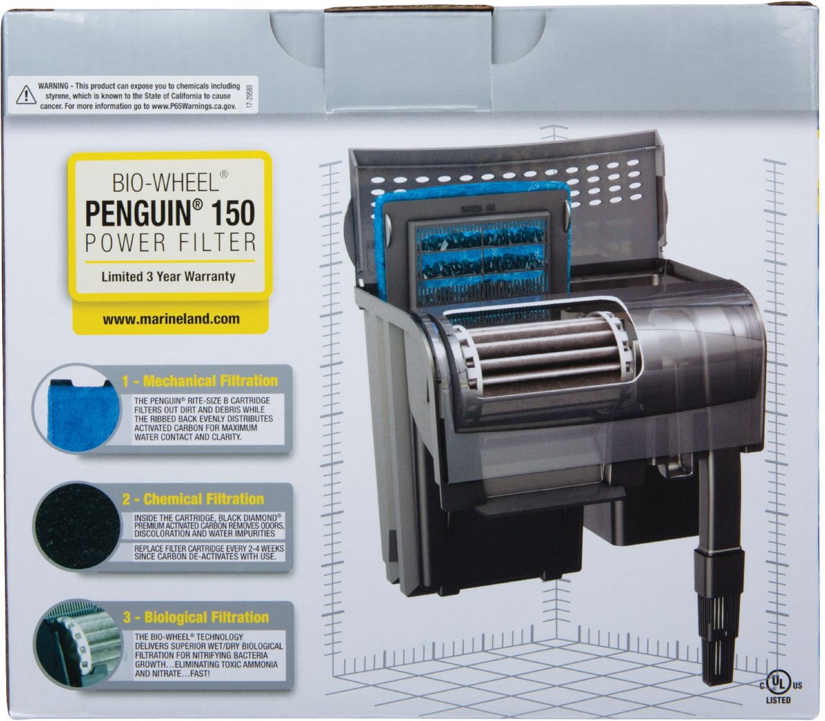 MARINELAND Bio-Wheel Penguin Aquarium Power Filter, 30-gal - Chewy.com