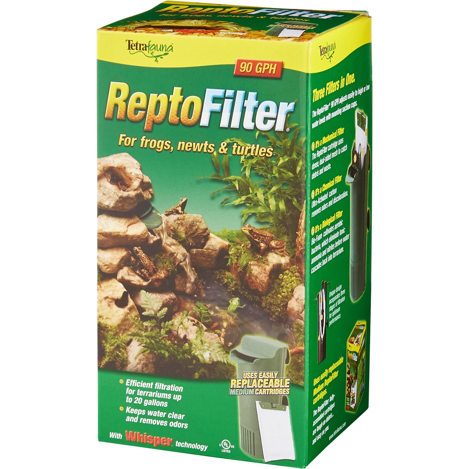 TETRAFAUNA ReptoFilter for Frogs, Newts & Turtles, Medium, 90 GPH ...