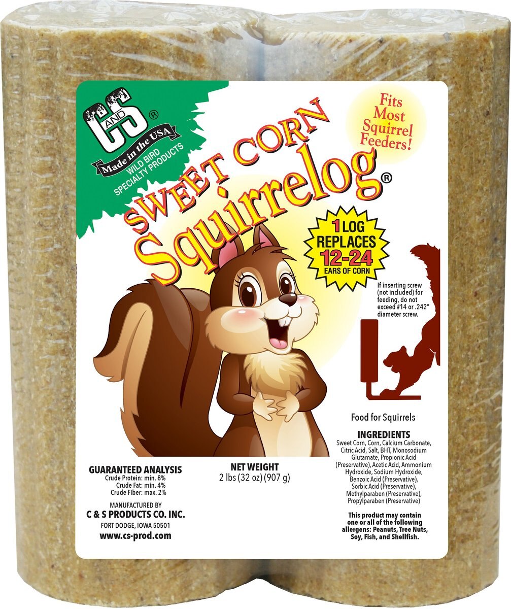 C&S Sweet Corn Squirrelog Refill Squirrel Food, 32-oz - Chewy.com