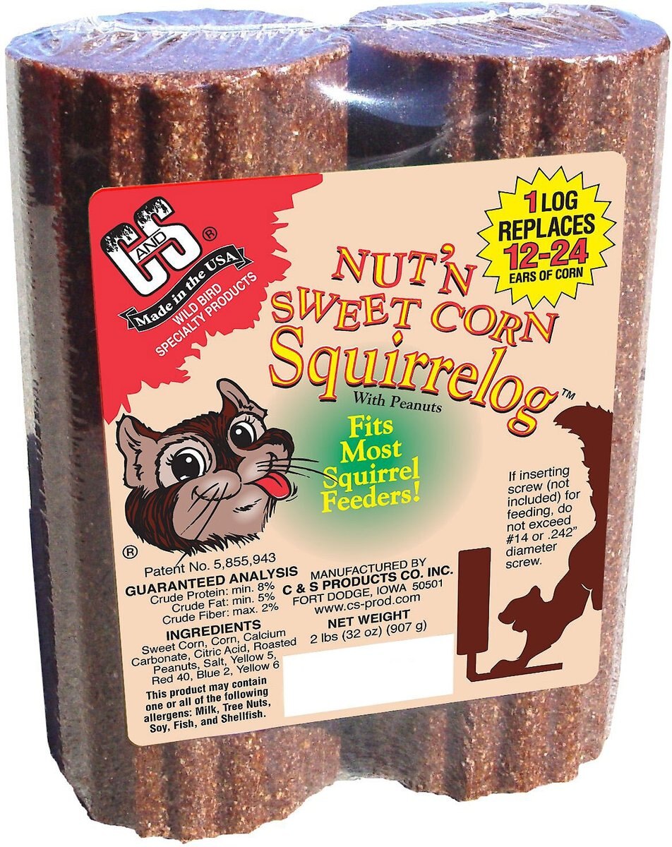 C&S Nut'n Sweet Corn Squirrelog Refill Squirrel Food, 32-oz - Chewy.com