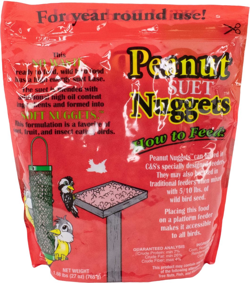 C&S Peanut Suet Nuggets Wild Bird Food, 1.68-lb bag - Chewy.com
