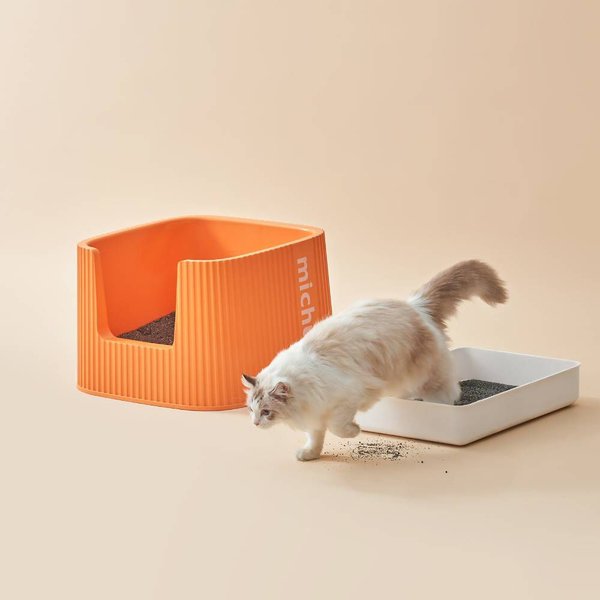 MICHU Container Cat Litter Box, Coral - Chewy.com