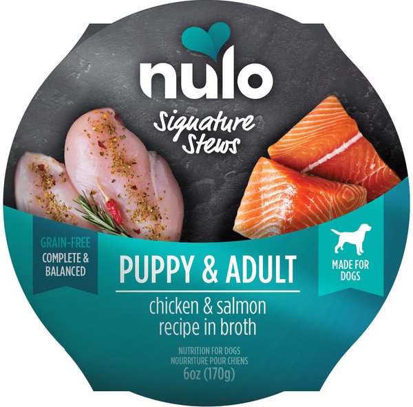 NULO Signature Stews Grain-Free Chicken & Salmon in Broth Wet Dog Food, 6-oz cup, case of 16 ...