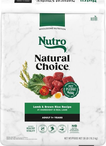 NUTRO Natural Choice Adult Lamb & Brown Rice Recipe Dry Dog Food, 36-lb bag - Chewy.com