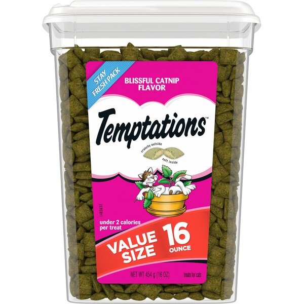 TEMPTATIONS Classic Tasty Chicken Flavor Soft & Crunchy Cat Treats, 16 ...