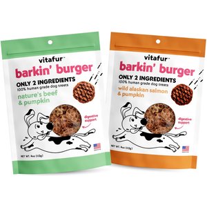 VITAFUR Barkin' Burger Only 2 Ingredients Salmon + Beef Combo Pack ...