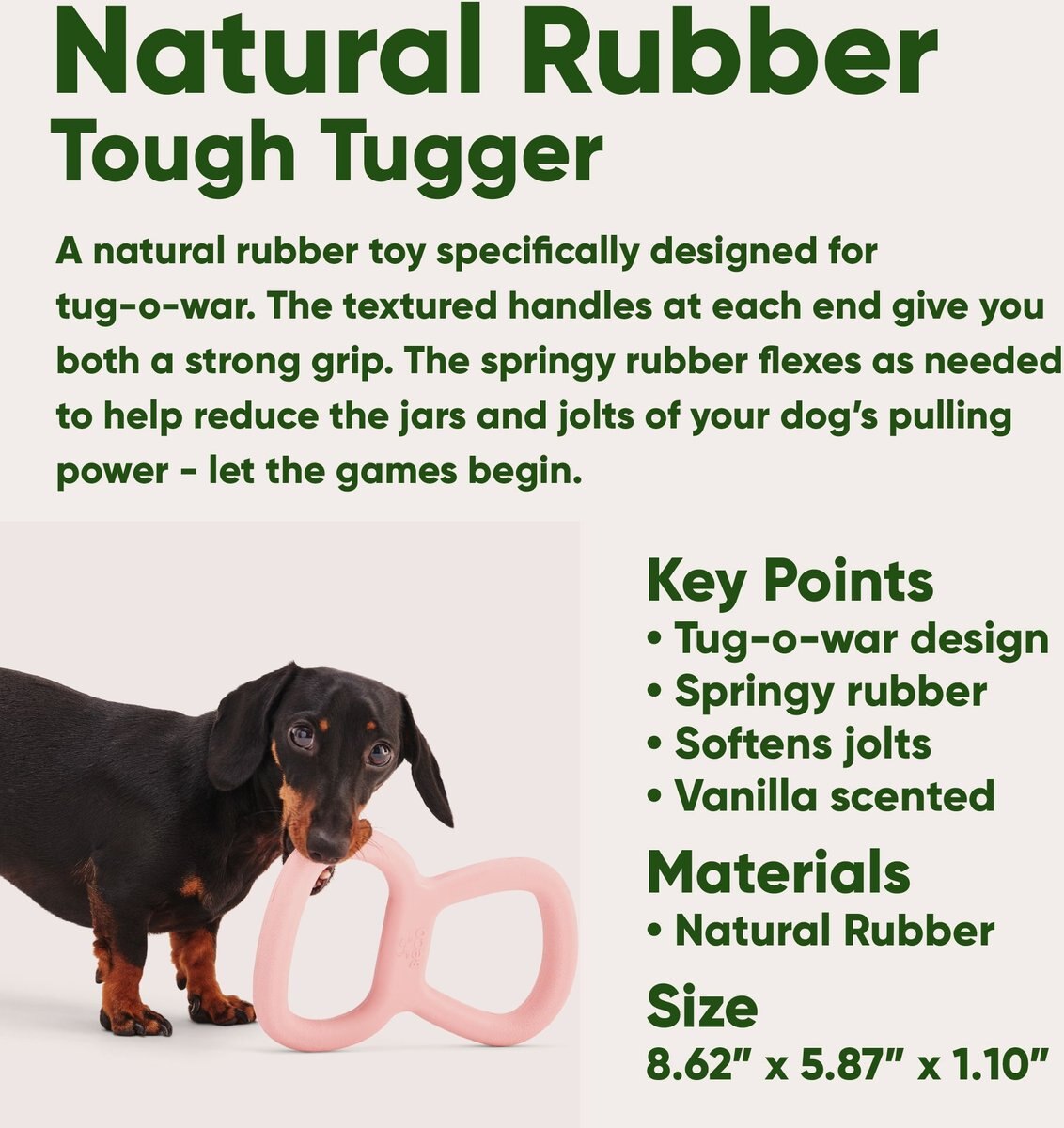 Discontinued - BECO PETS Tough Tugger Dog Tug Toy, Green - Chewy.com
