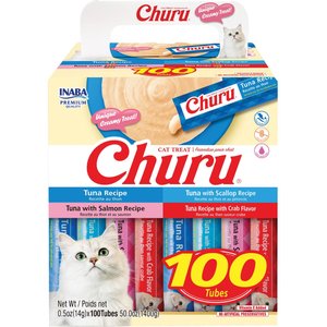 INABA Churu Chicken Puree Variety Pack Grain-Free Lickable Cat Treat, 20 count - Chewy.com