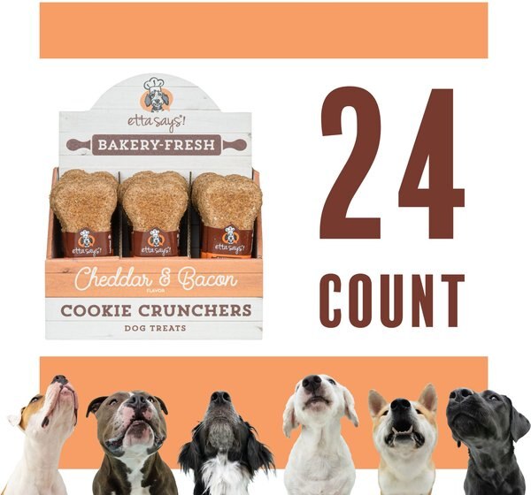 ETTA SAYS! Cheddar & Bacon Cookie Crunchers Dog Treats, 24 count ...