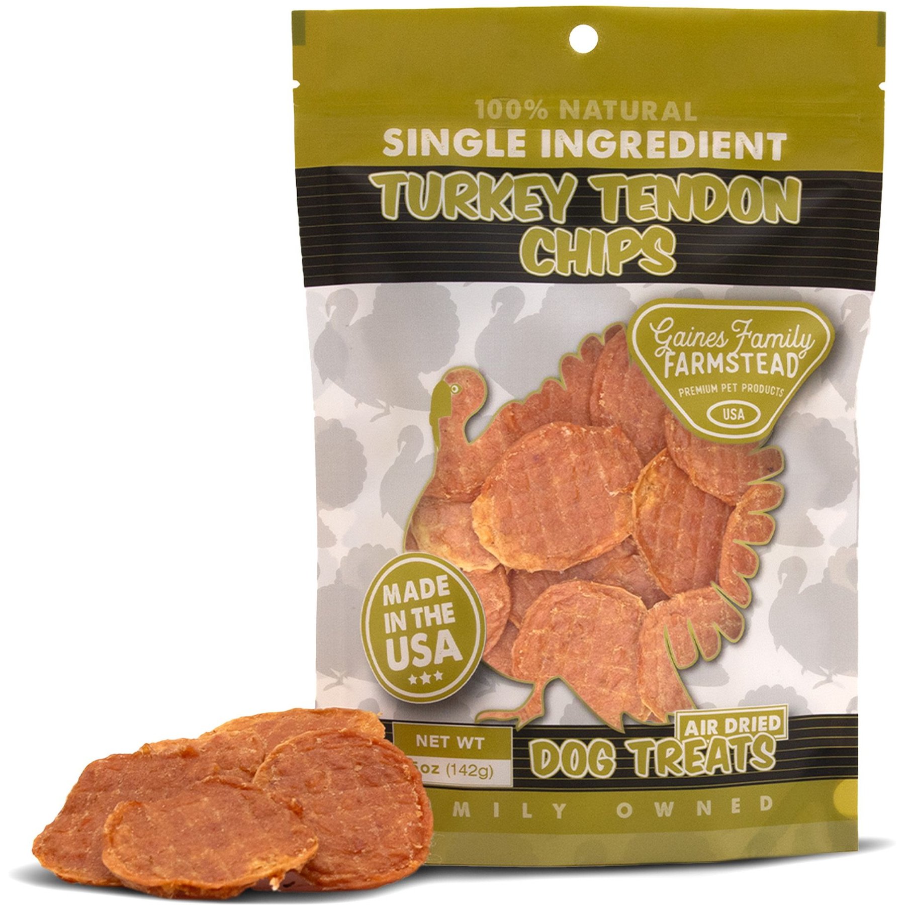 GAINES FAMILY FARMSTEAD Turkey Tendon Chips Soft & Chewy Dog Treats, 5 ...