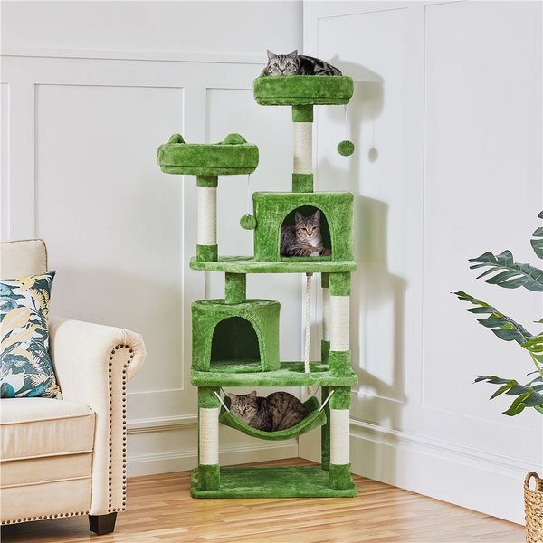 YAHEETECH Multi-Level Sisal Cat Tree, 62.2-in, Green - Chewy.com