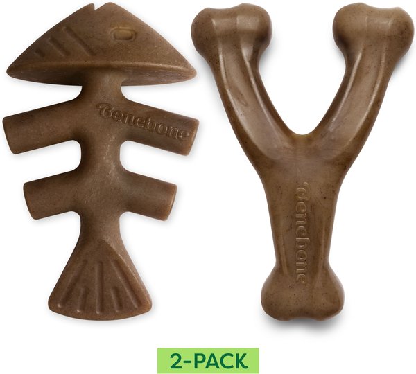 BENEBONE 2-Pack Wishbone Fishbone Dog Chew Toy, Medium - Chewy.com