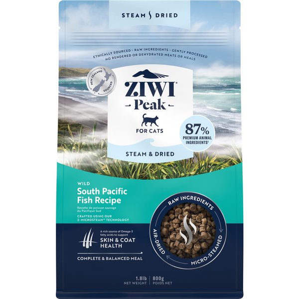 ZIWI Peak Wild South Pacific Fish Recipe Steam & Dried Cat Food, 28.8-oz bag - Chewy.com