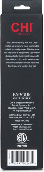 CHI Grooming Plus Compact Low-Heat Handheld Dog Hair Dryer - Chewy.com