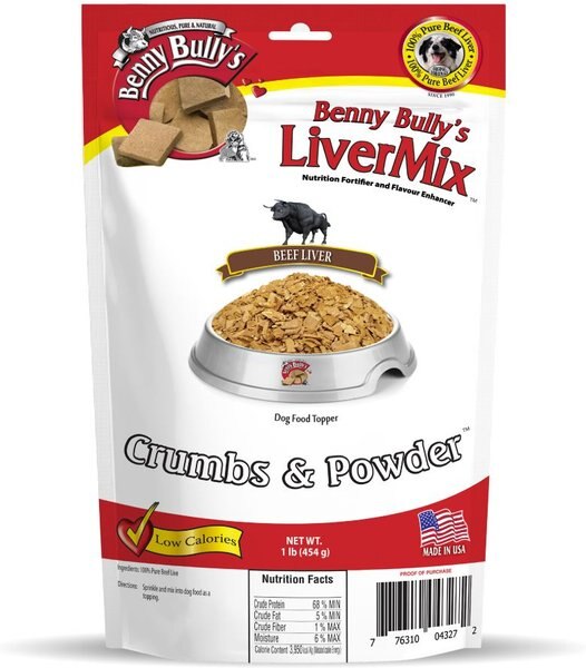 BENNY BULLYS Liver Mix Crumbs & Powder Freeze-Dried Dog Topper, 1-lb ...