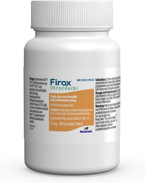 FIROX (firocoxib) Chewable Tablets for Dogs, 57-mg, 30 chewable tablets ...