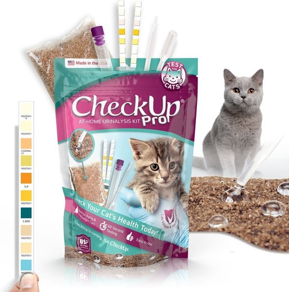 CHECKUP Pro Hydrophobic Sand Urine Collection Home Test Kit for Cats ...