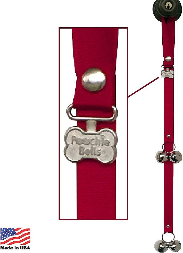 POOCHIEBELLS The Original Dog Training Potty Doorbell, Cherry Red ...