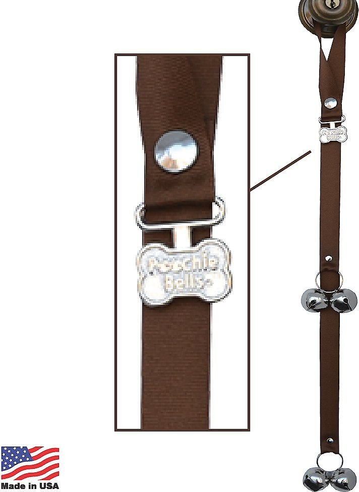POOCHIEBELLS The Original Dog Training Potty Doorbell, Chocolate Brown ...