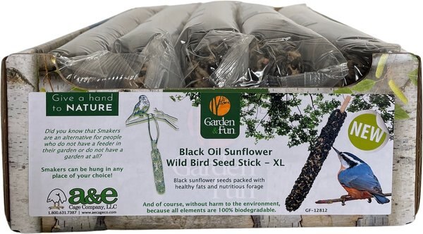 A&E CAGE COMPANY Black Oil Sunflower Wild Bird Seed Stick Wild Bird ...