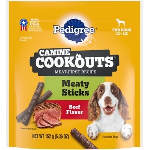 PEDIGREE Canine Cookout Beef Flavored High-Protein Adult Meaty Sticks ...