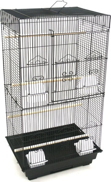 YML Tall Square Top Small Bird Cage, 18 x 14 x 34.5-in, Large, Black ...