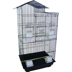 YML Tall Square Top Small Bird Cage, 18 x 14 x 34.5-in, Large, Black ...