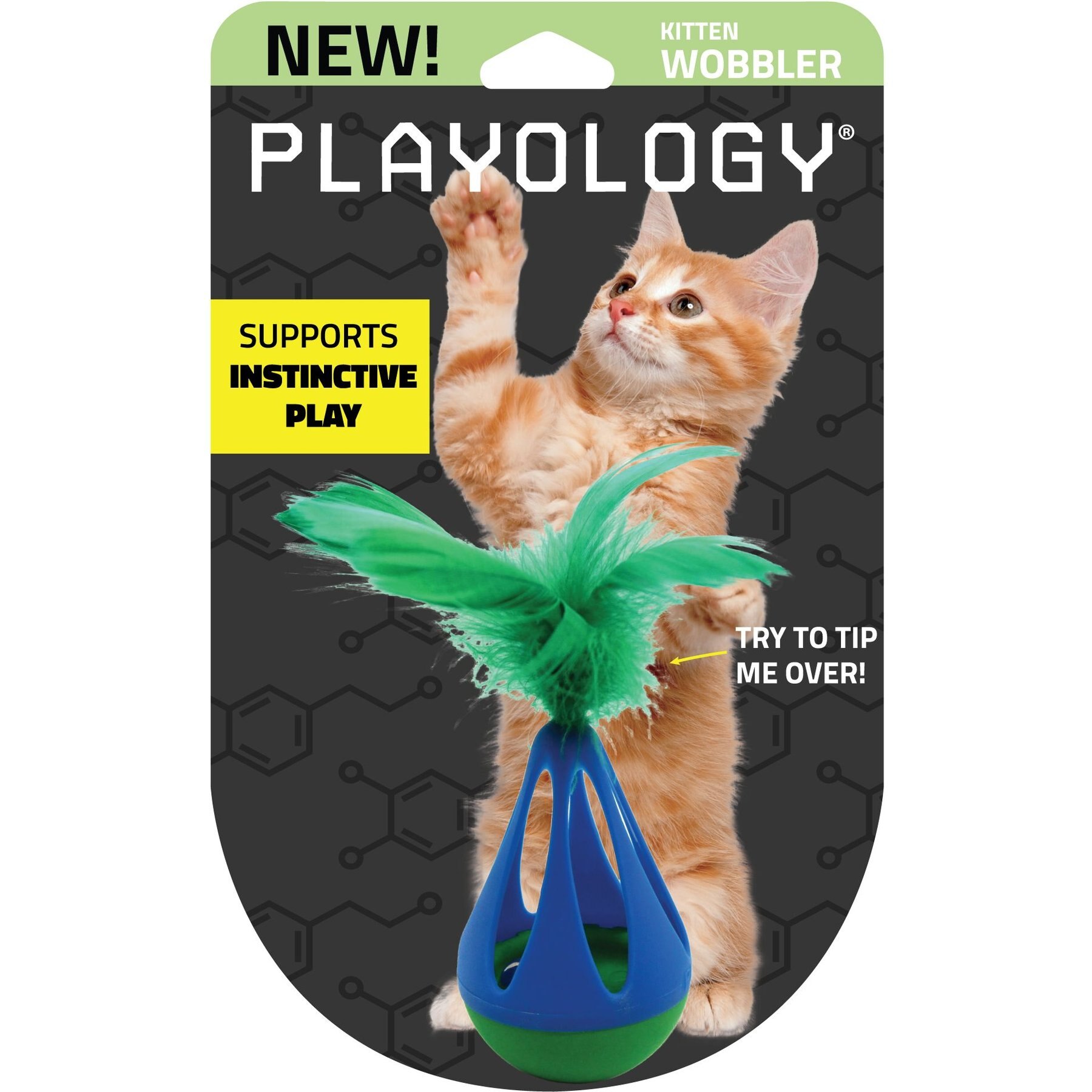 PLAYOLOGY Wobbler Feather & Bell Cat Toy - Chewy.com