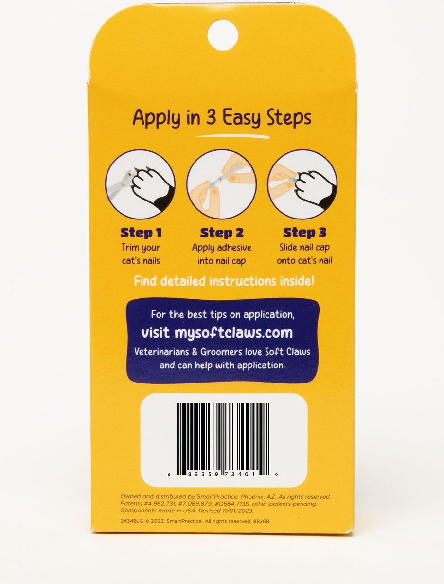 SOFT CLAWS Cat Nail Caps, 40 count, Large, Clear - Chewy.com