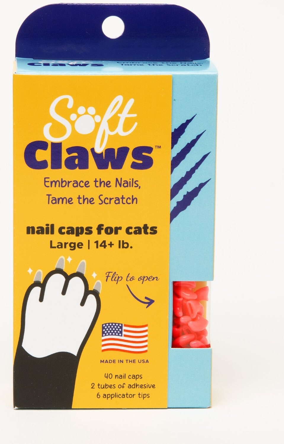 SOFT CLAWS Cat Nail Caps, 40 count, Large, Pink - Chewy.com
