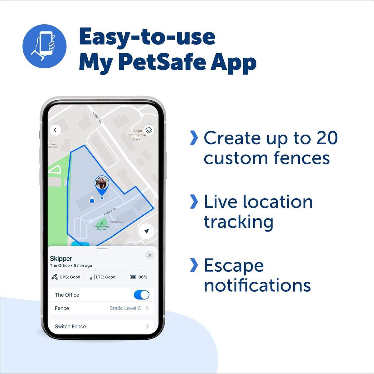 PETSAFE Guardian GPS + Tracking Wireless Fence Dog Collar, Grey/Blue ...