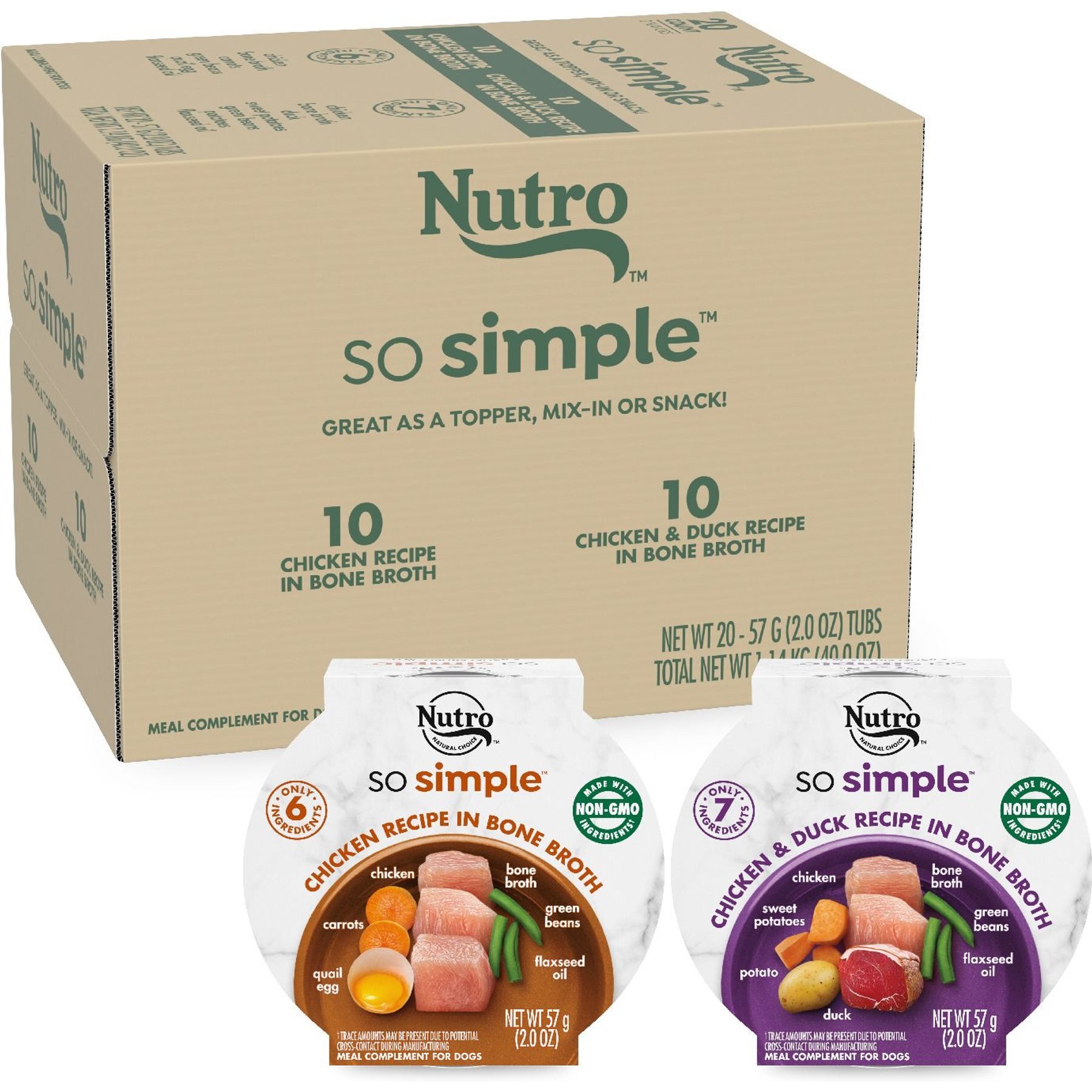 NUTRO So Simple Meal Complement Adult Chicken & Duck in Bone Broth ...