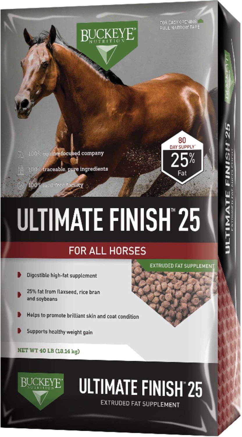 BUCKEYE NUTRITION Ultimate Finish 25 High-Fat Weight Gain Pellets Horse ...