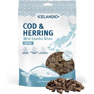 ICELANDIC+ Grain-Free Mini Cod & Herring Combo Bites Adult Crunchy Cat ...