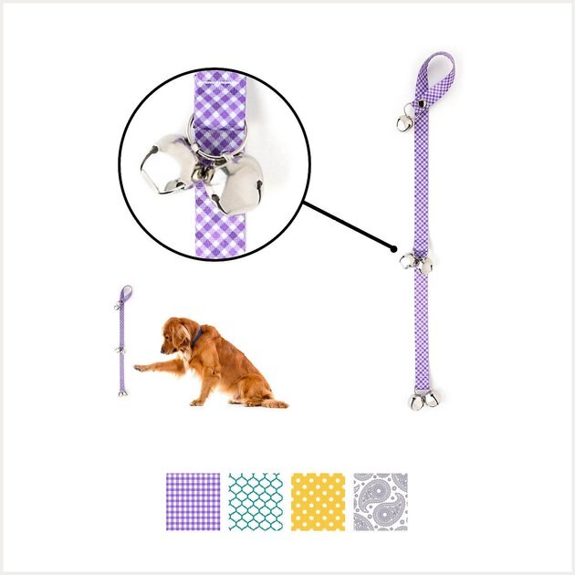 MIGHTY PAW Tinkle Bells Dog Doorbells, Pattern, Purple Plaid - Chewy.com