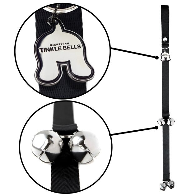 MIGHTY PAW Tinkle Bells with Charm Dog Doorbells, Black - Chewy.com