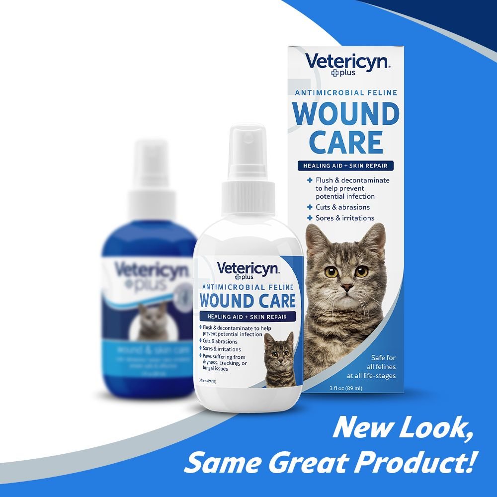 VETERICYN Plus Antimicrobial Cat Wound Care Spray, 3-fl oz bottle ...