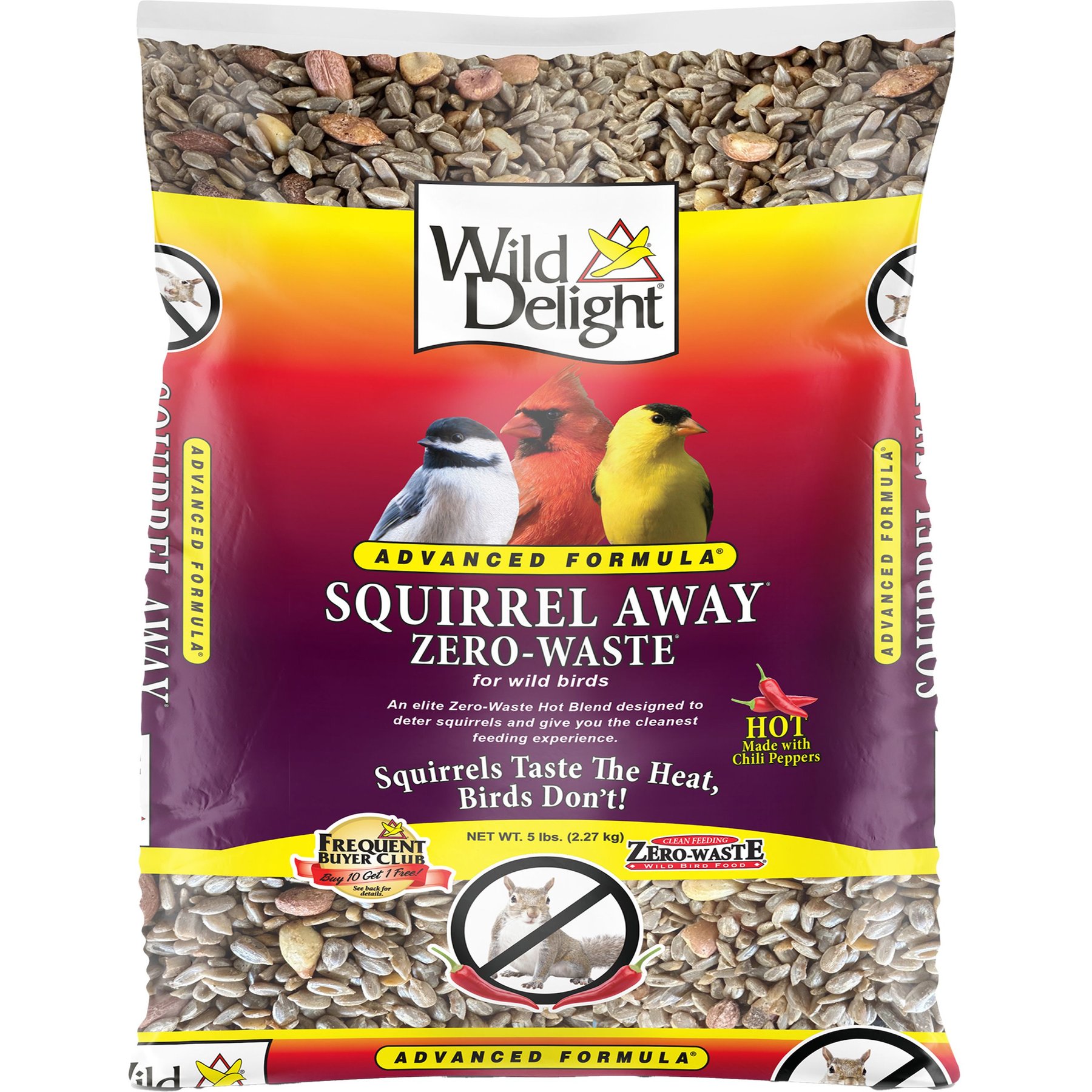 WILD DELIGHT Squirrel Away Zero Waste Seed Blend Wild Bird Food, 5-lb ...