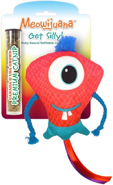 MEOWIJUANA Refillable Get Silly Ruby Rascal Cat Plush Toy with Catnip ...