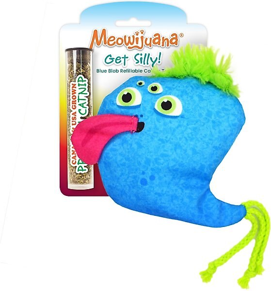 MEOWIJUANA Refillable Get Silly Blue Blob Cat Plush Toy with Catnip ... MEOWIJUANA Refillable Get Silly Blue Blob Cat Plush Toy with Catnip ...