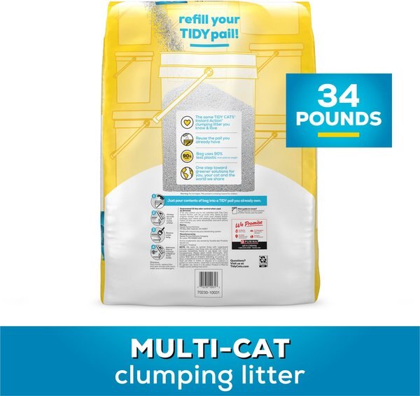 TIDY CATS Instant Action Scented Clumping Cat Litter, 34-lb bag pail ...