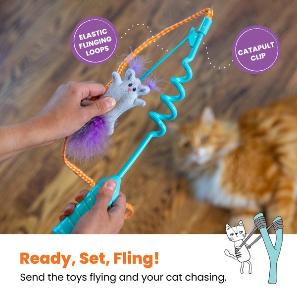 CATSTAGES Cat-apult Durable & Interactive Teasers-Wands Cat Toy with ...