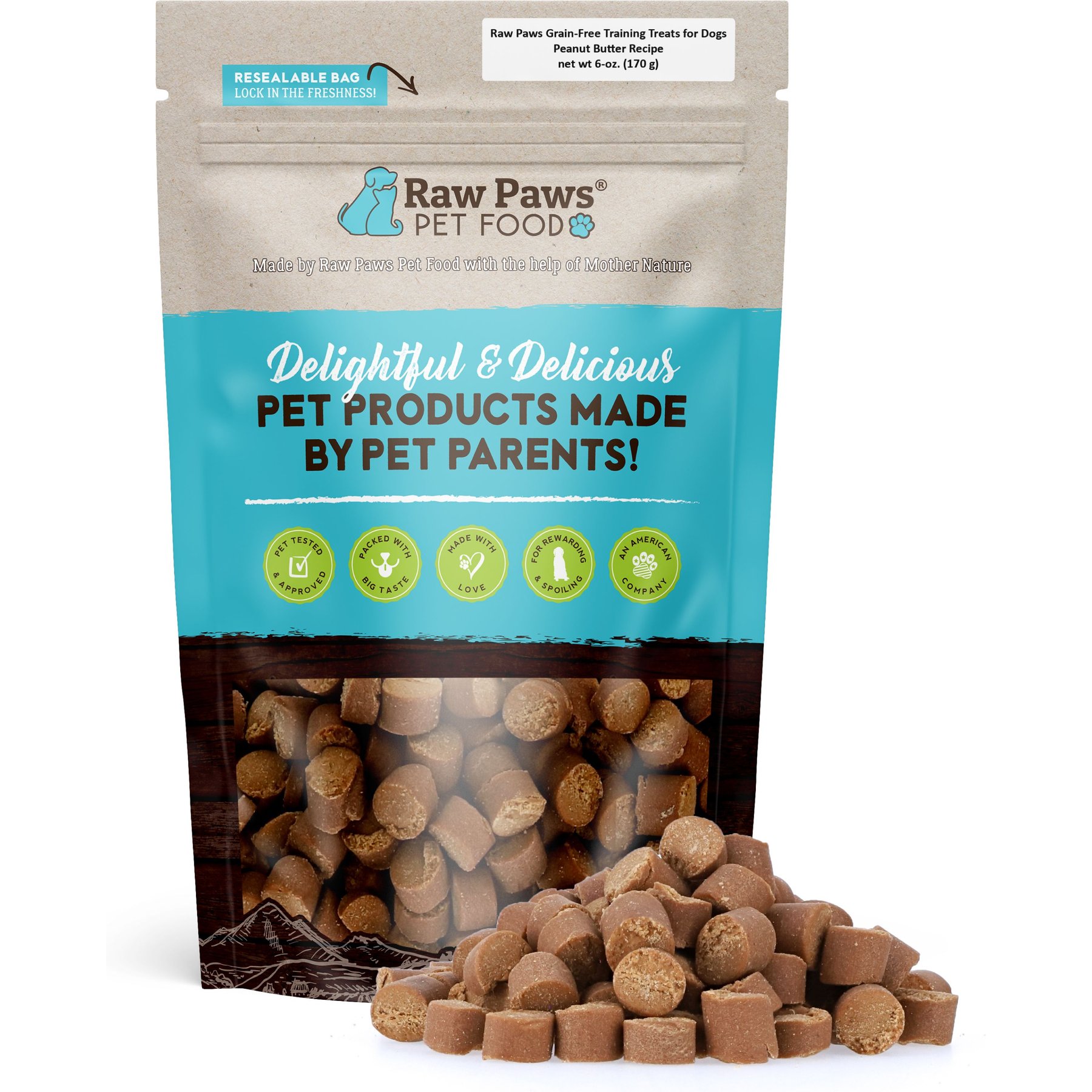 RAW PAWS Peanut Butter Chicken-Free Adult Soft & Chewy Training Dog ...